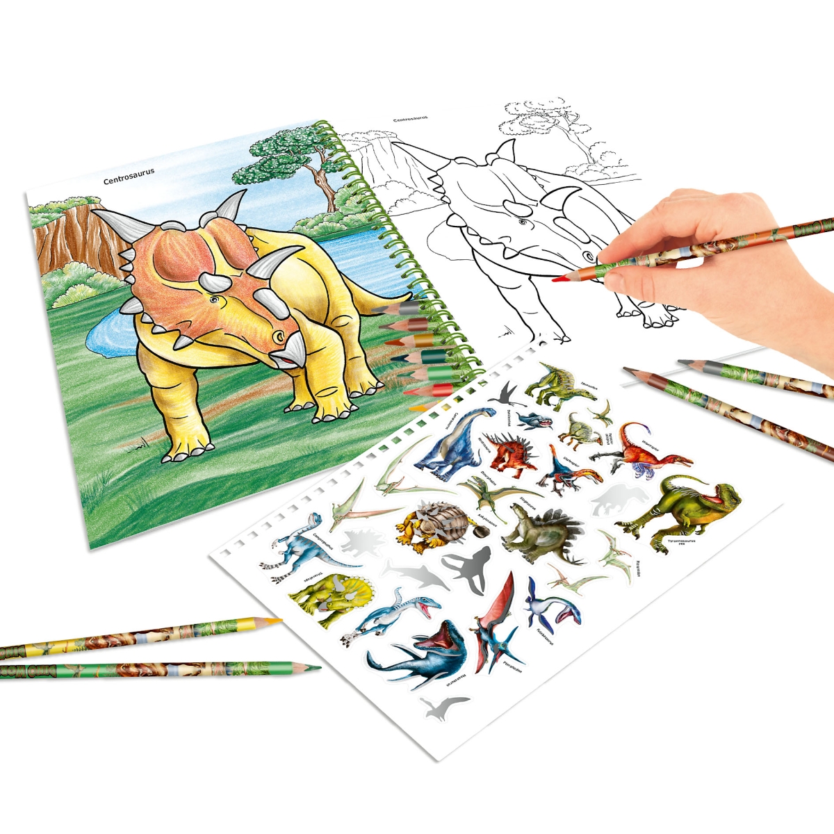 Depesche - Dino World album à colorier avec crayons de couleur