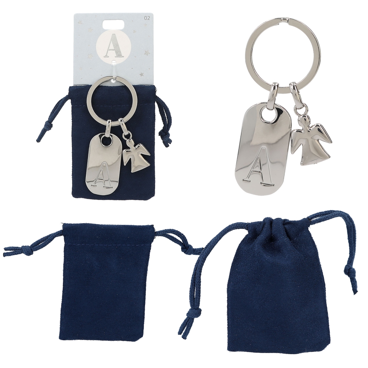 Depesche - Porte-clés lettres avec ange gardien métal