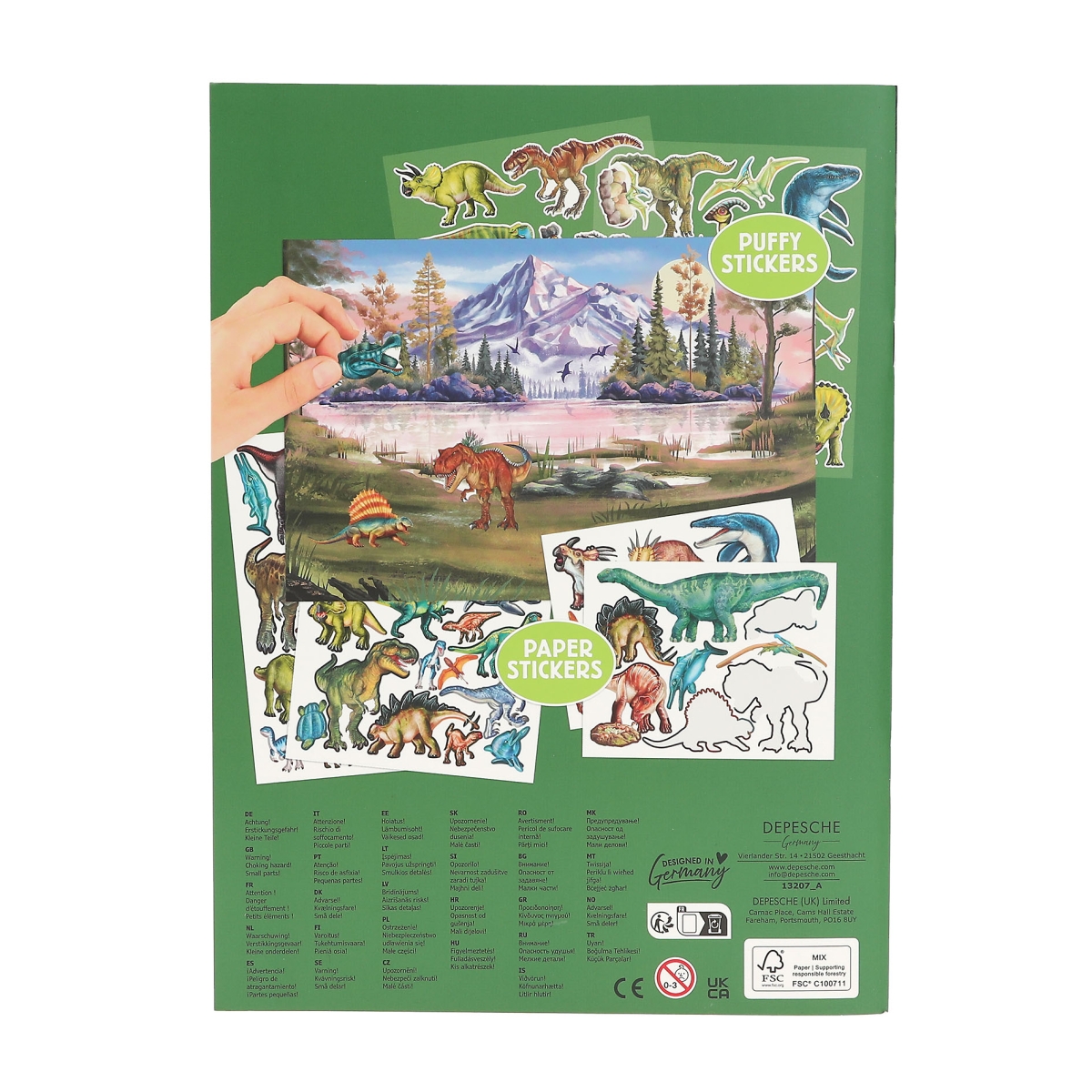 Depesche - Dino World With Puffy Stickers
